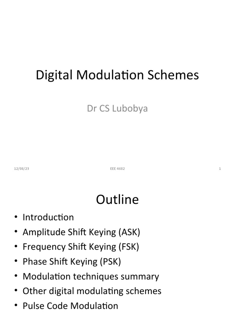 Lecture 6 - Digital Modulation Schems | PDF | Modulation | Data ... Lecture 6 - Digital Modulation Schems | PDF | Modulation | Data ...