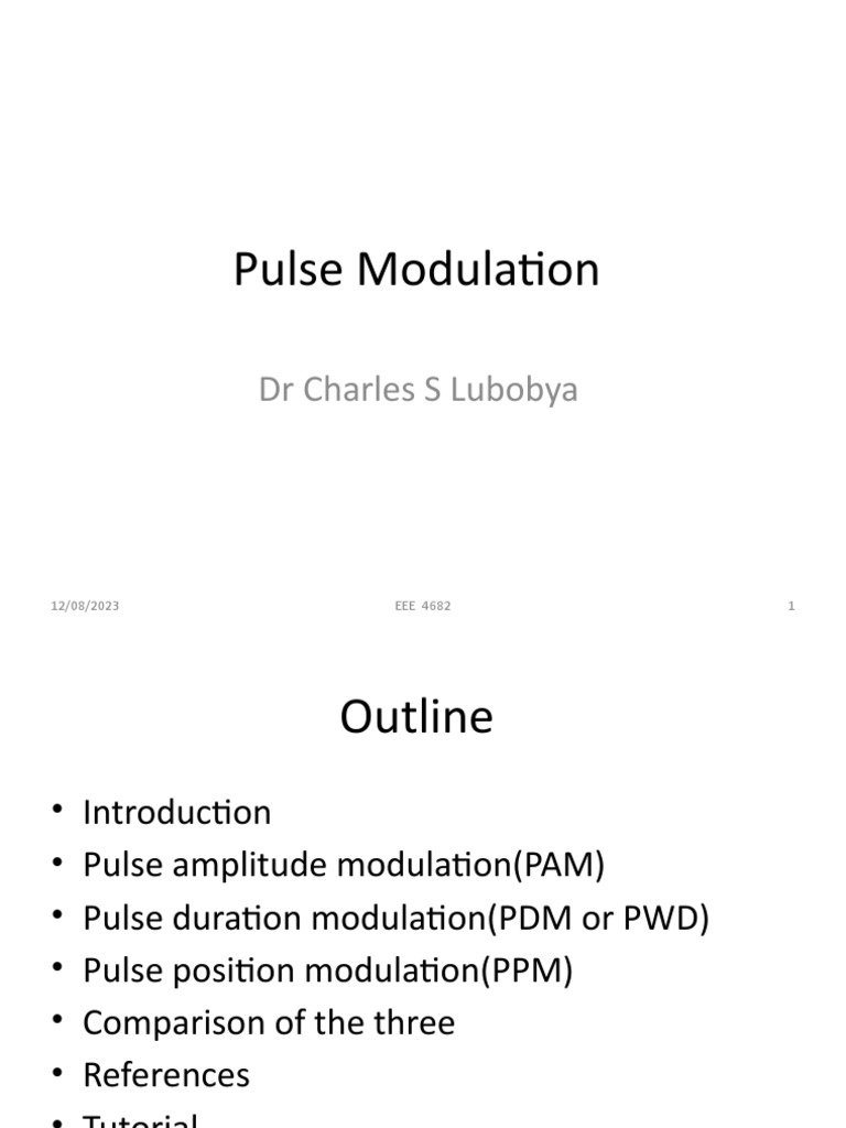 Lecture 5 - EEE 4682 - Pulse Modulation | PDF Lecture 5 - EEE 4682 - Pulse Modulation | PDF