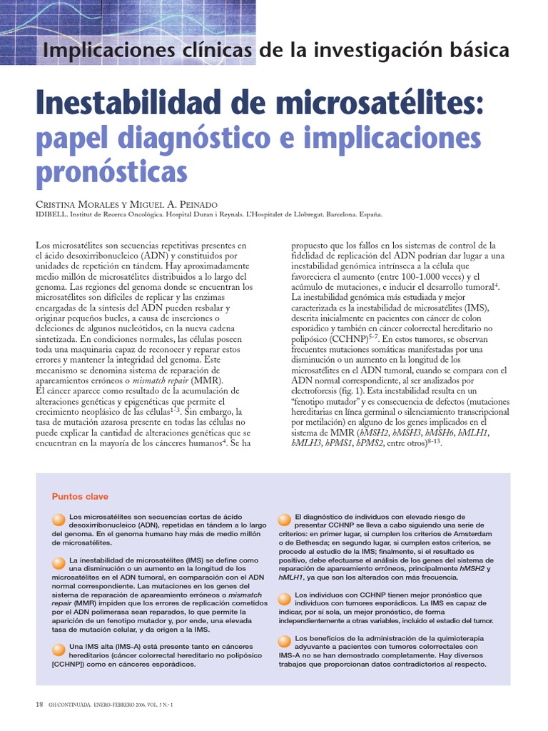Inestabilidad de Microsatelites | PDF | Cáncer | Reparación de adn