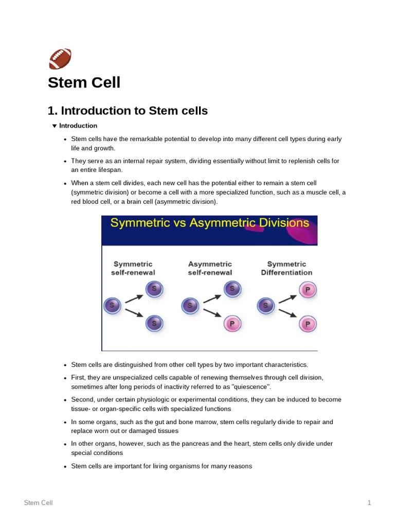 Stem Cell Technology Notes | PDF | Cell Potency | Stem Cell