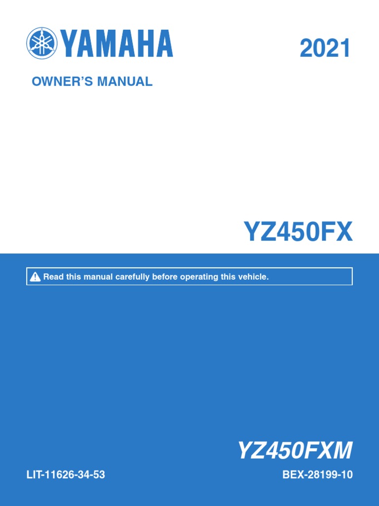 Yz450fx 2021 | PDF | Gasoline | Motorcycle