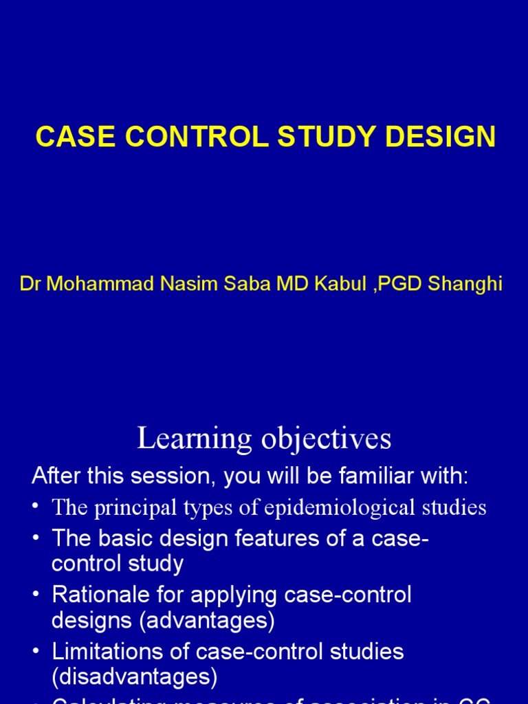 Case Control Study Design For RM Course | PDF | Self-Improvement | Wellness
