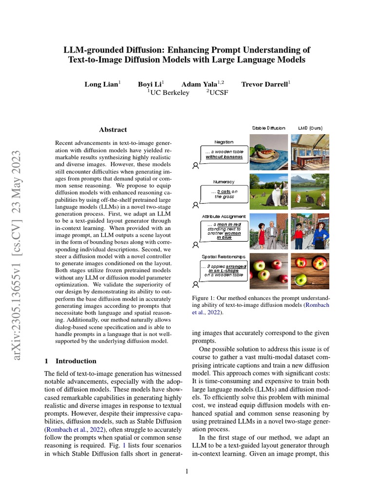 2023 - LLM-grounded Diffusion --- Enhancing Prompt Understanding of ...