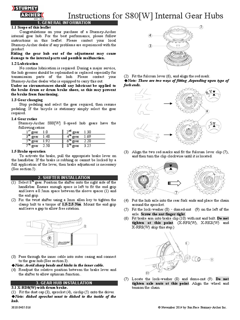 Manual - 8 Speed Hubs | PDF
