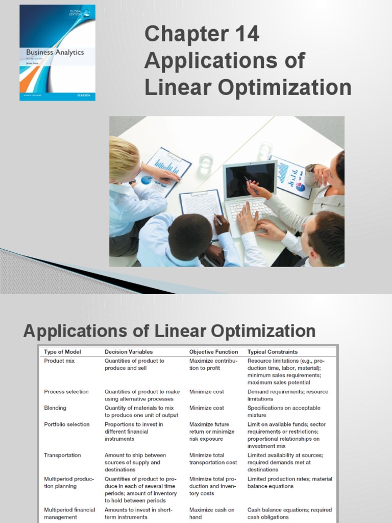 Linear Optimization Applications Guide | PDF
