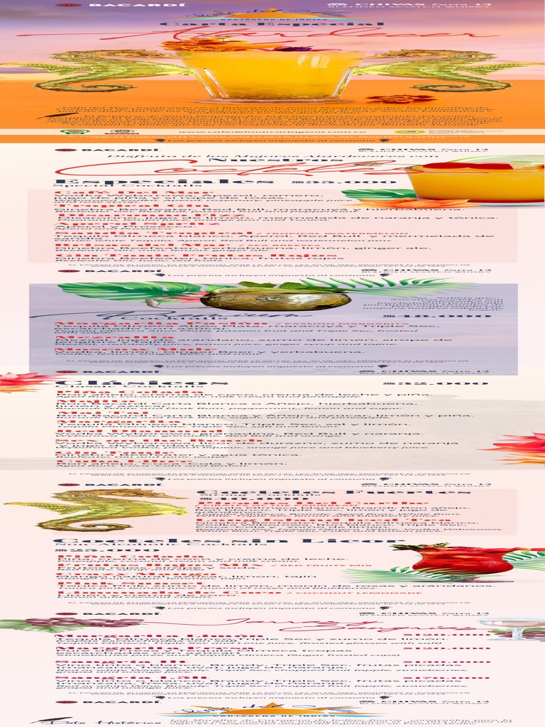 Menu Digital Cafe Del Mar Menu Bar | PDF | Ginebra | Vodka