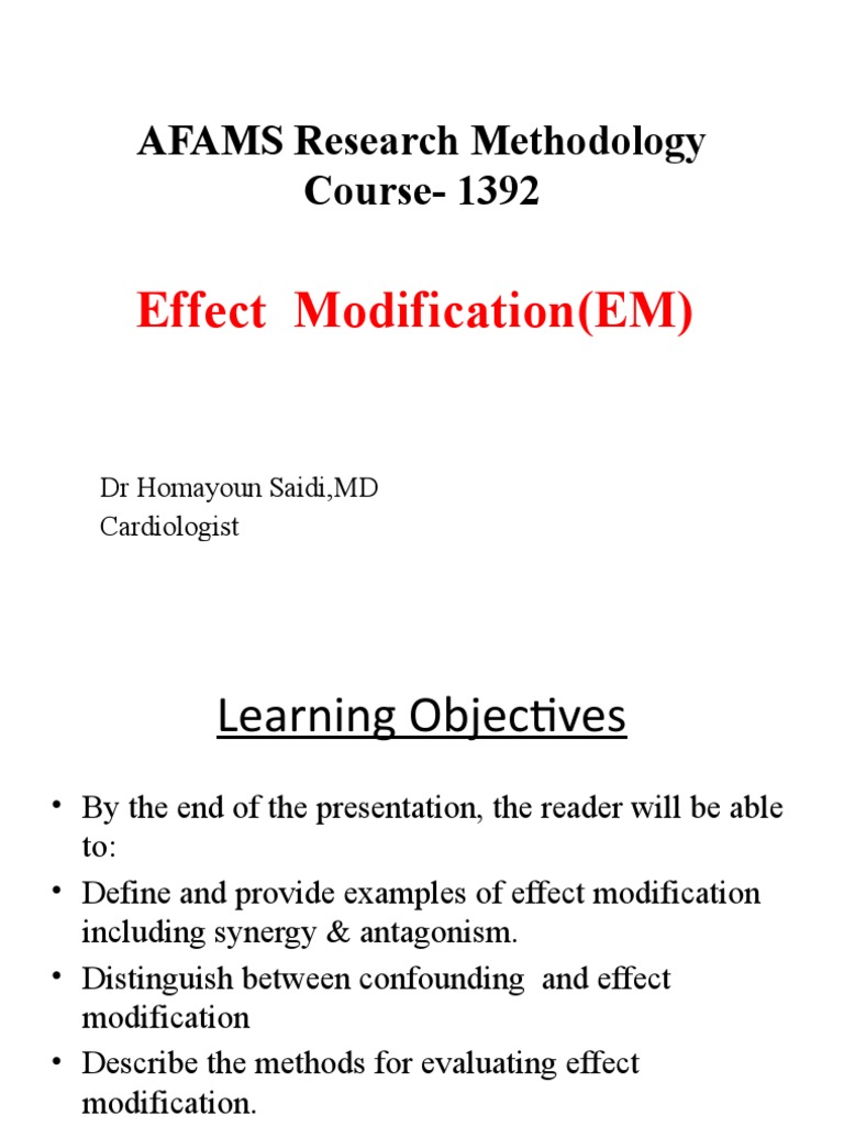 Effect Modification | PDF | Odds Ratio | Confounding