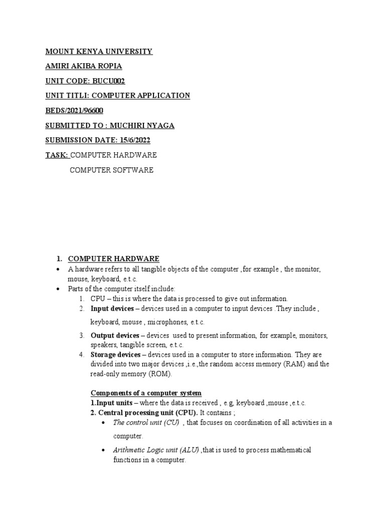 Computer Application Task | PDF | Computer Data Storage | Software