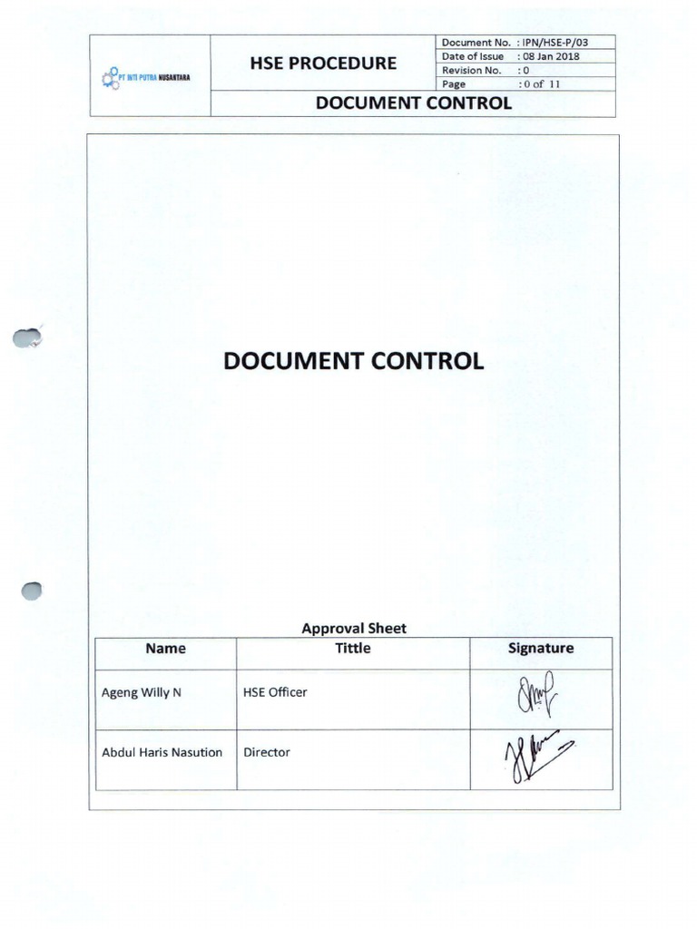 Prosedur Document Control | PDF