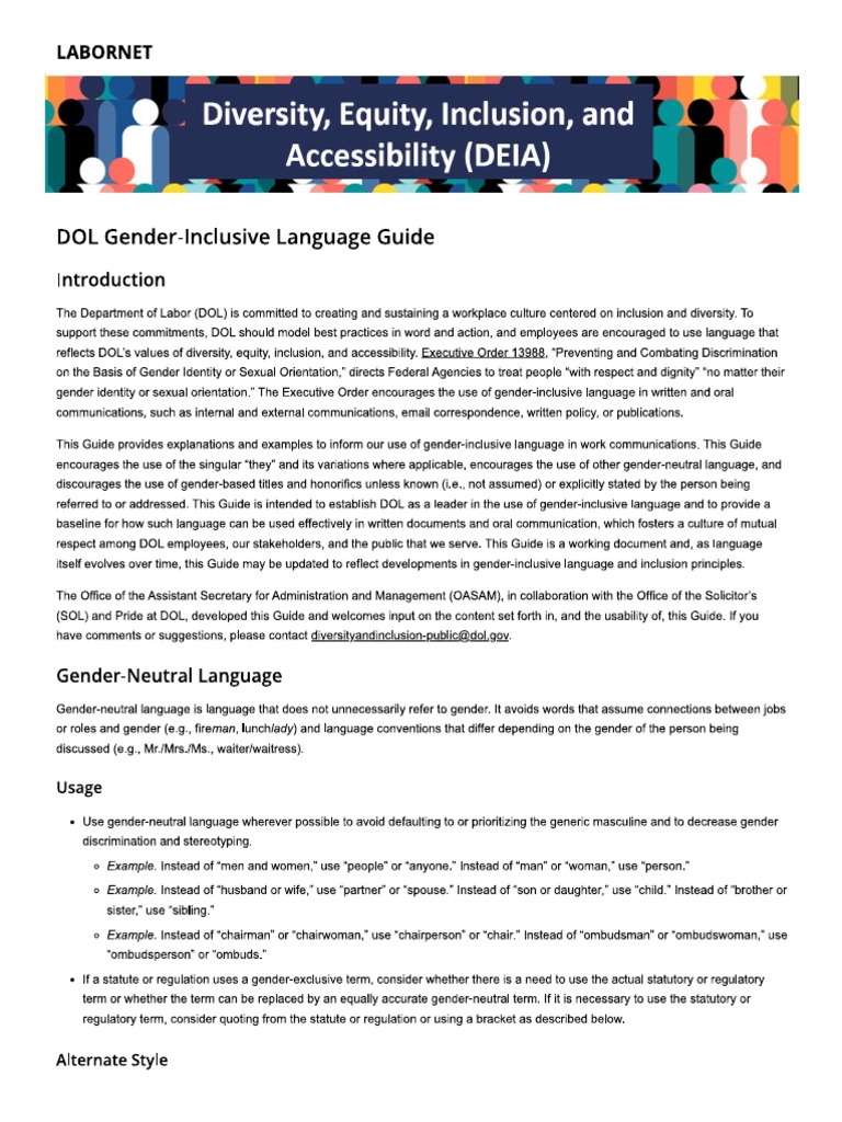 Gender Inclusive Documentation | PDF