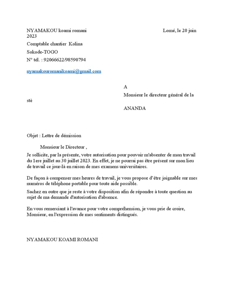 Lettre de Demande de Permission | PDF