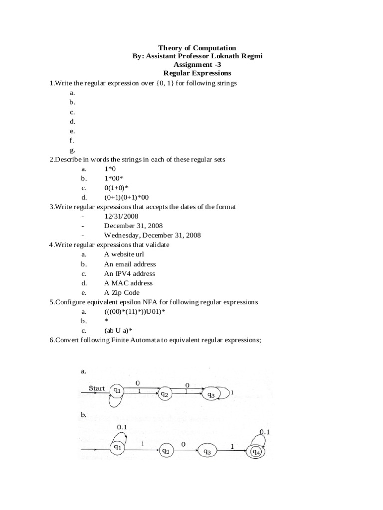 Assignment 3 | PDF | Regular Expression | Algorithms