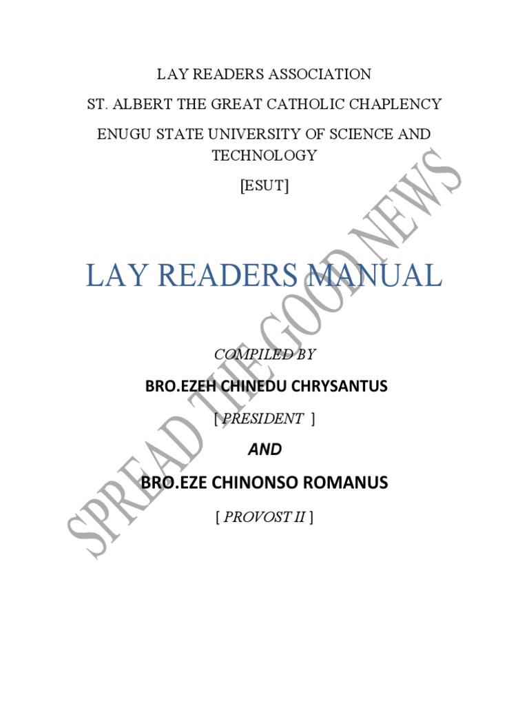 Lay-Readers Manual Esut Agbani | PDF | Liturgical Year | Mass (Liturgy)