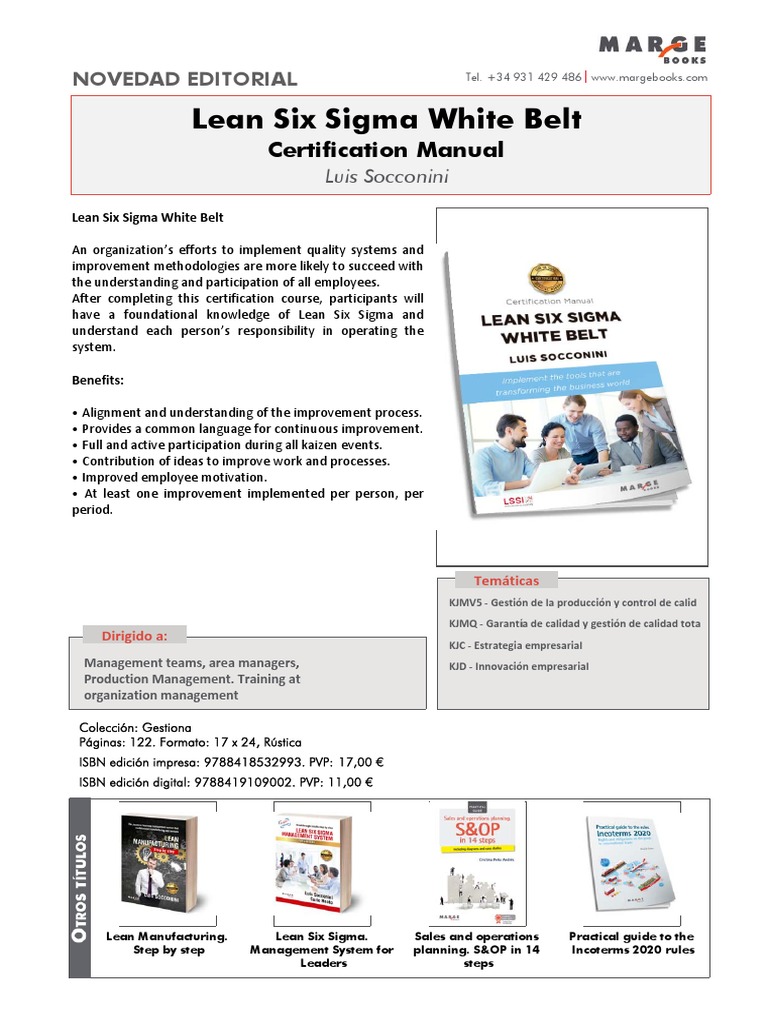 Lean Six Sigma White Belt: Certification Manual | PDF