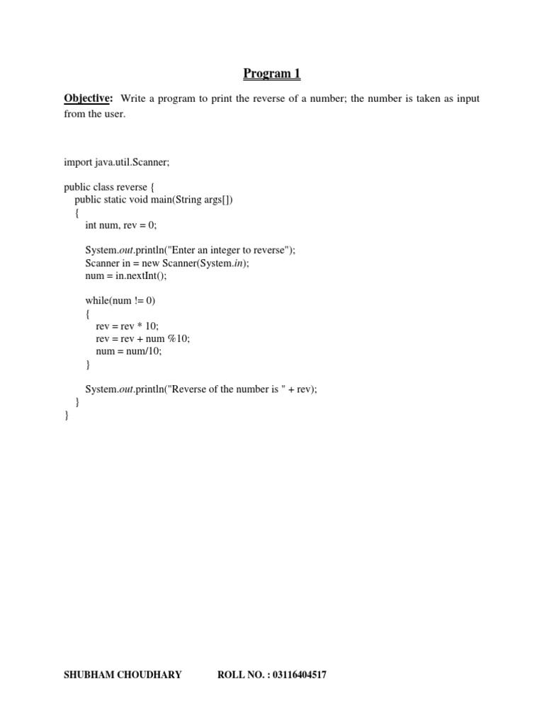 Java Program 1 - 10 | PDF Java Program 1 - 10 | PDF