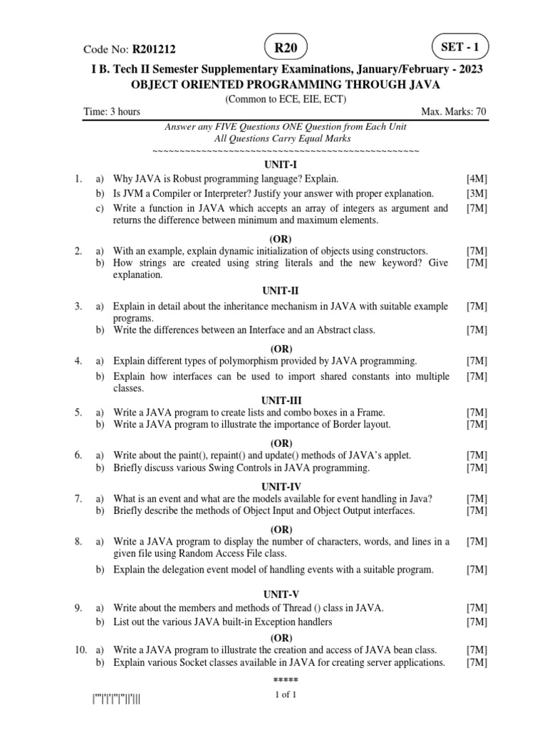 Object Oriented Programming Through Java Jan 2023 Pdf Java Programming Language Class