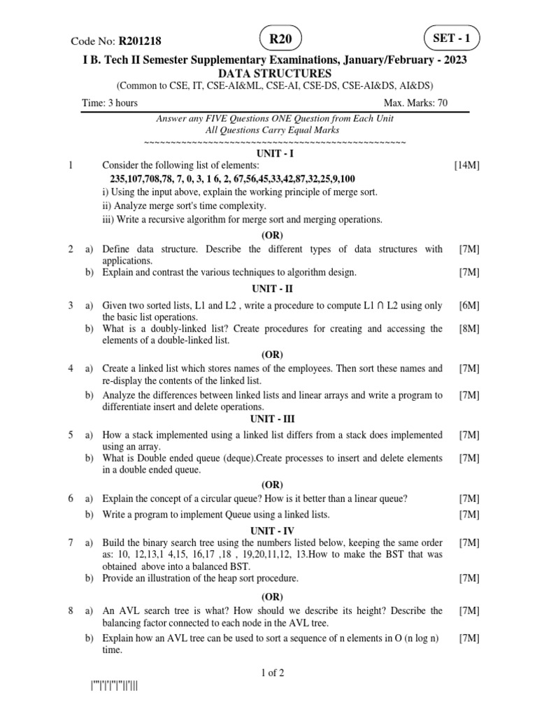 Data Structures Jan 2023 | PDF