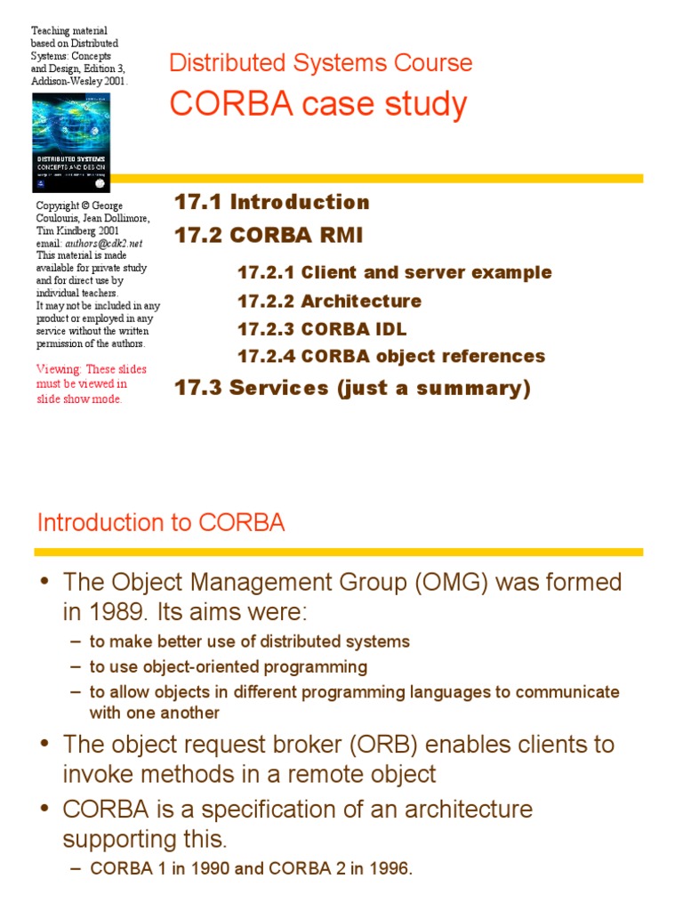 Corba Pdf Common Object Request Broker Architecture Object Computer Science