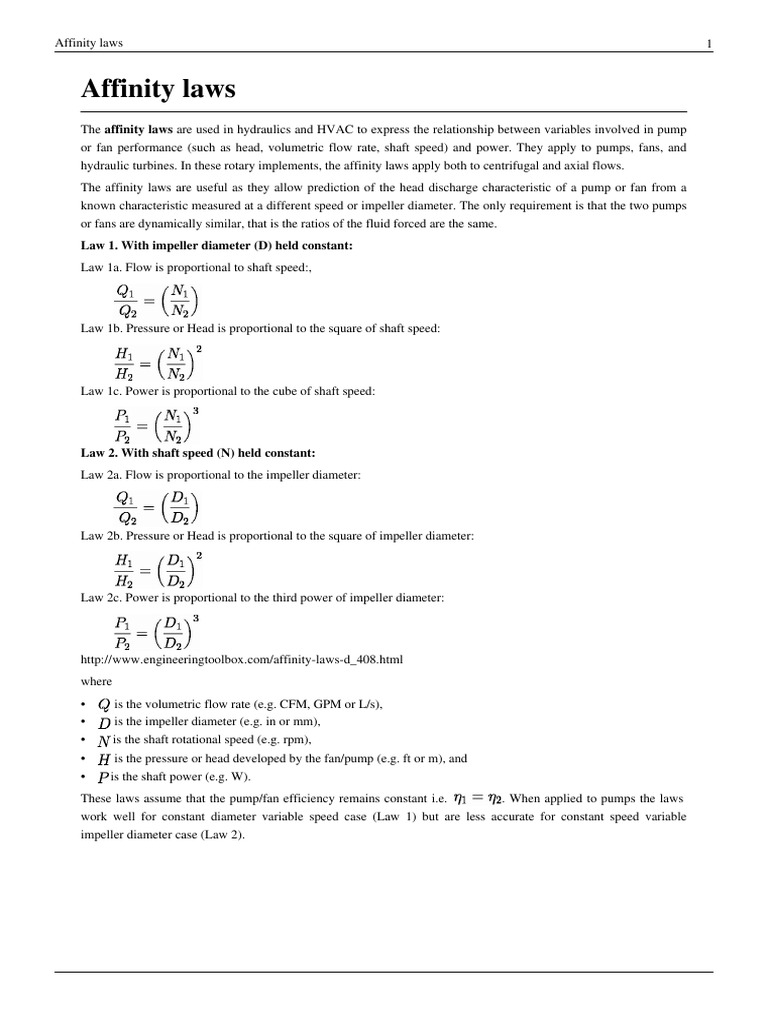 Affinity Laws 1 | PDF | Law | Science & Mathematics