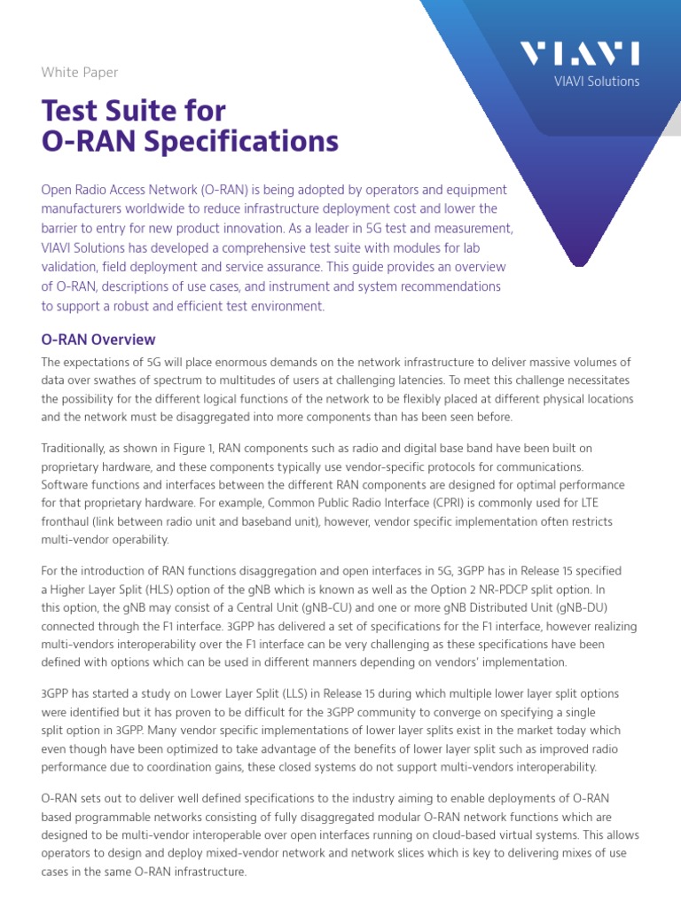 Test Suite ORAN v1 | PDF