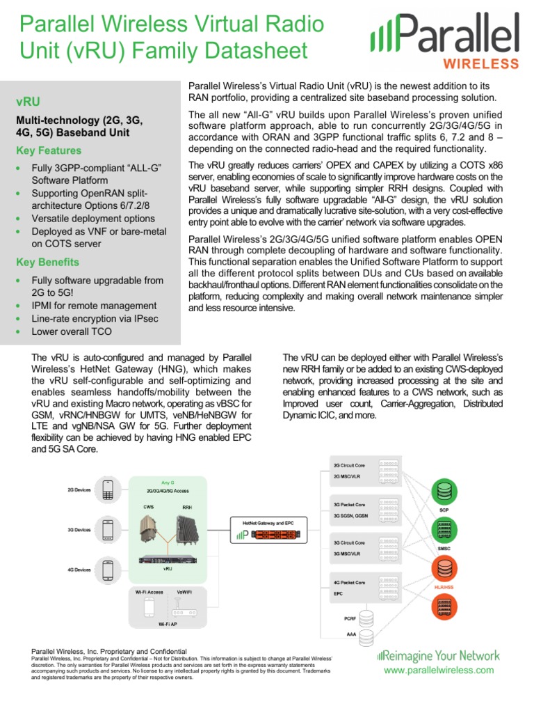 Parallel Wireless VRU Datasheet | PDF | Computing | Telecommunications