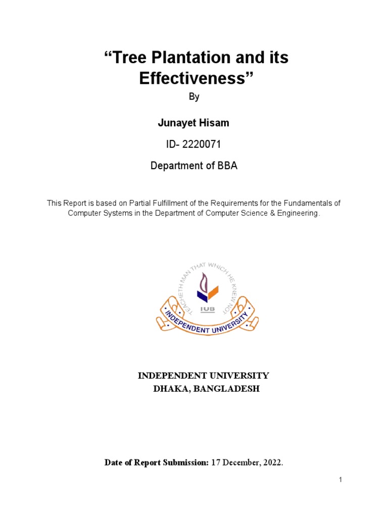 CIS Report (Tree Plantation) (1) | PDF