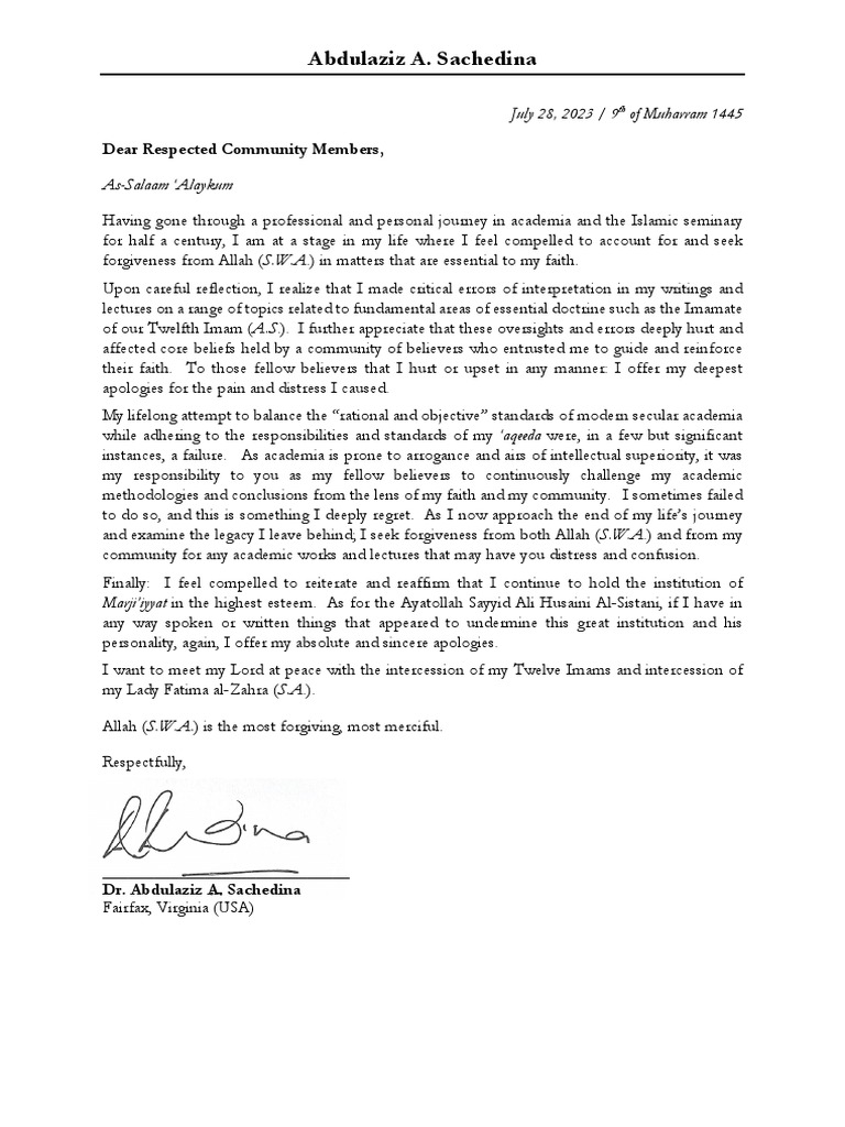 DR Sachedina 2 Letter.02 | PDF