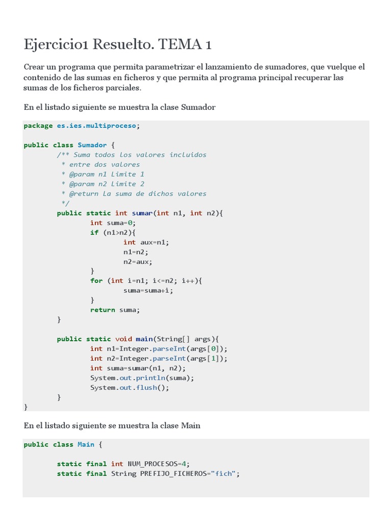 Ejercicios Resueltos y Explicados Tema 1 | PDF | Programación de ...