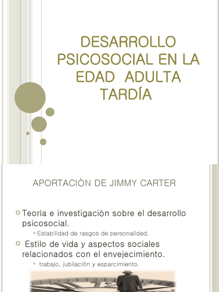 Desarrollo Psicosocial en La Edad Adulta Tardía | PDF | Adultos | Estrés (biología)