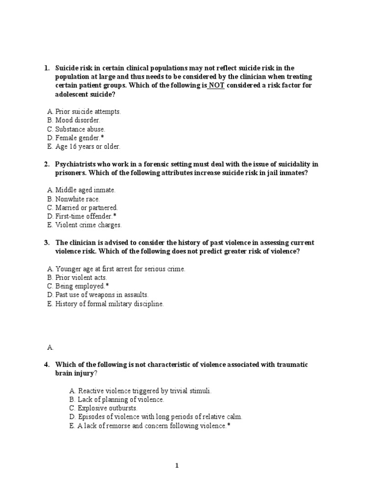 Psychiatry MCQs 3 | PDF