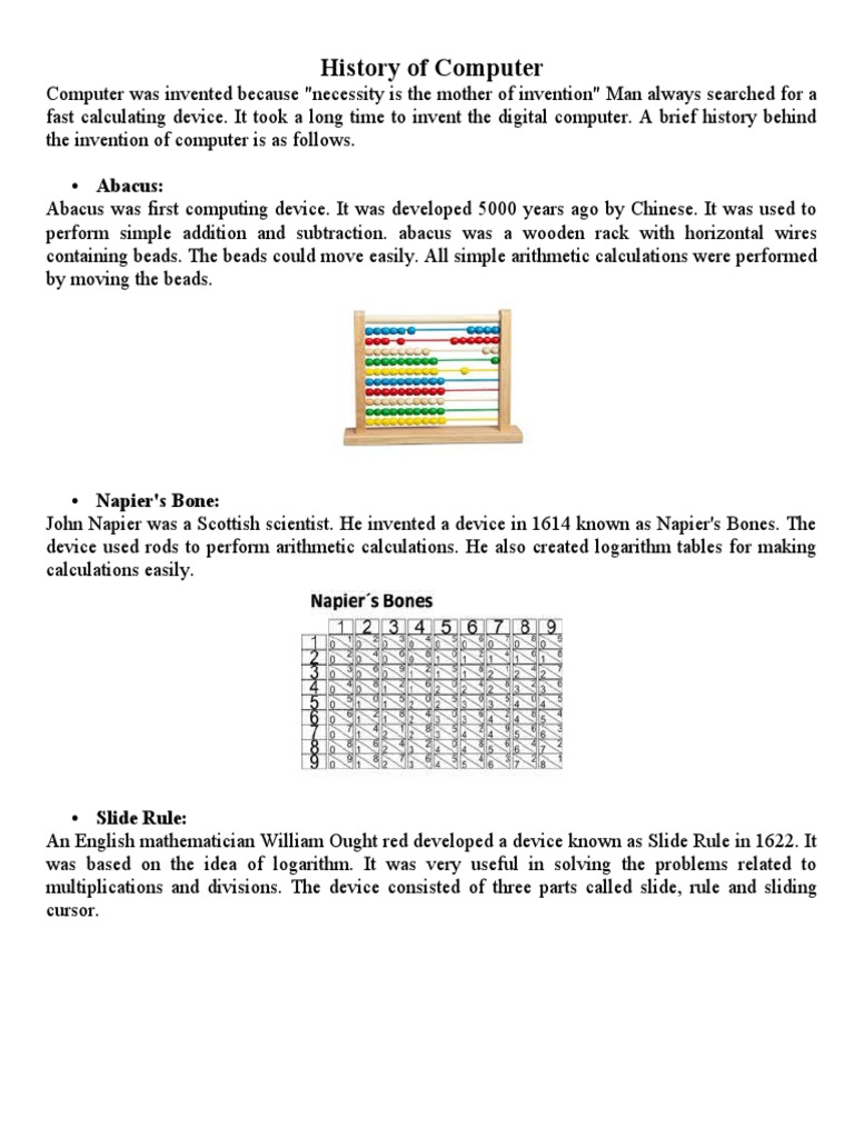 History of Computer) | PDF