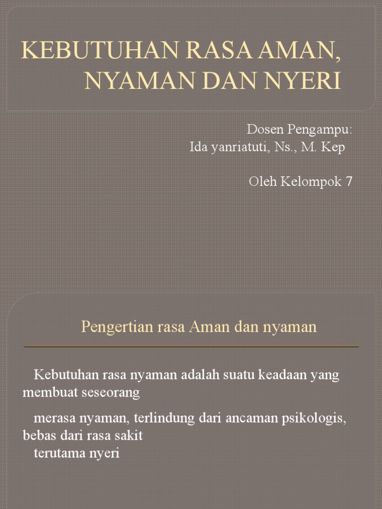 klm.7 Keperawatan Dasar | PDF