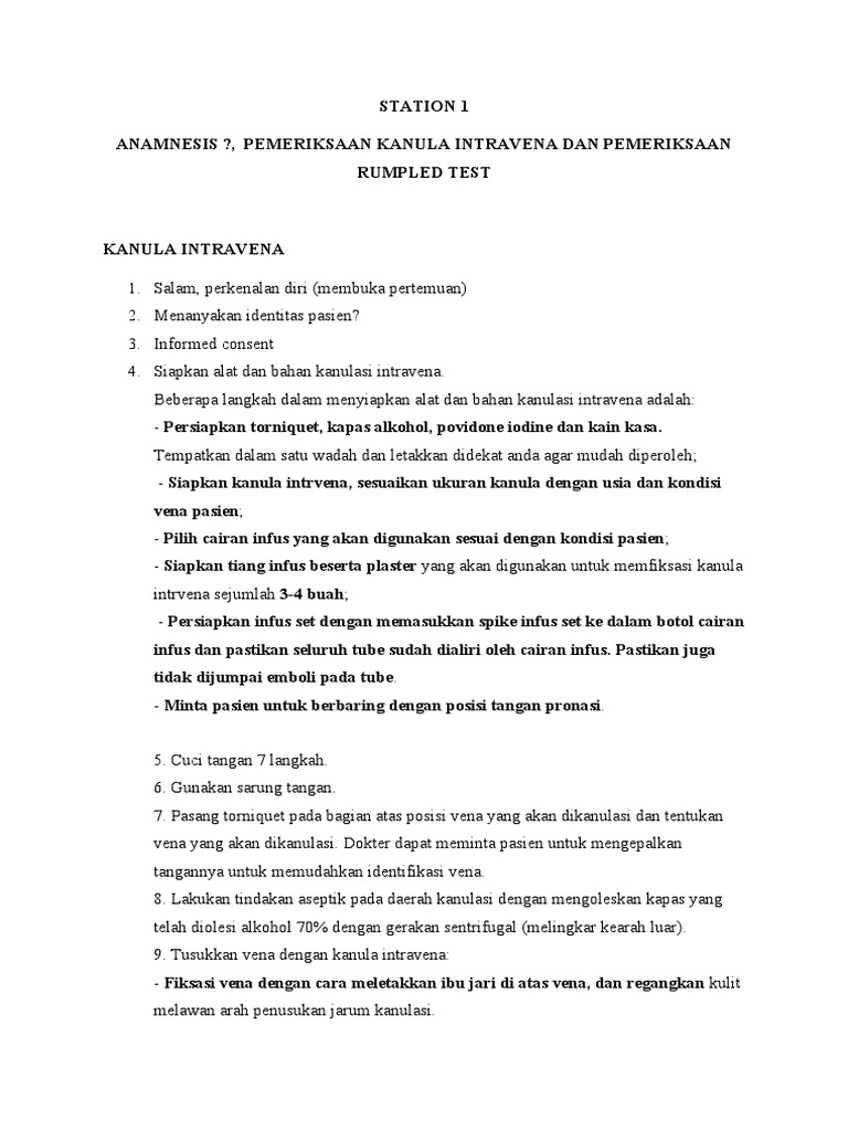 Mini OSCE: Kanulasi dan Pemeriksaan Hati | PDF