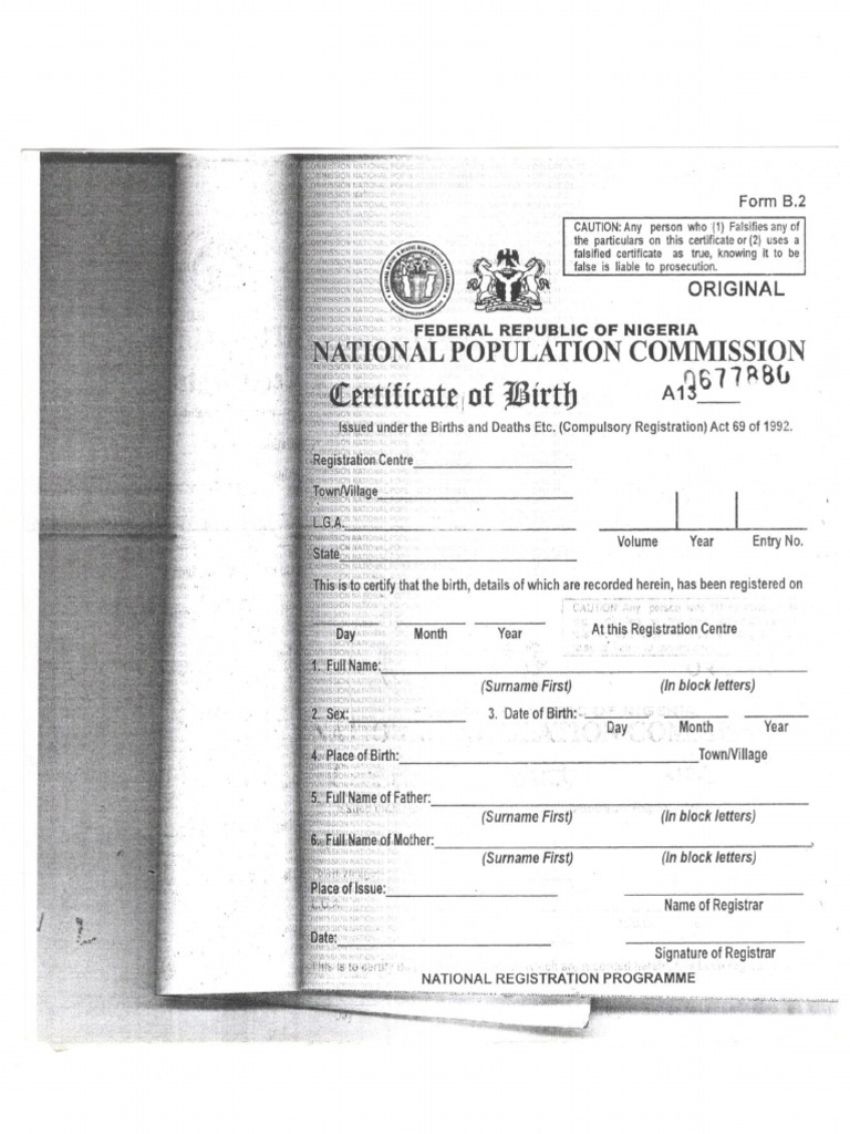 Birth Certificate Nigeria | PDF
