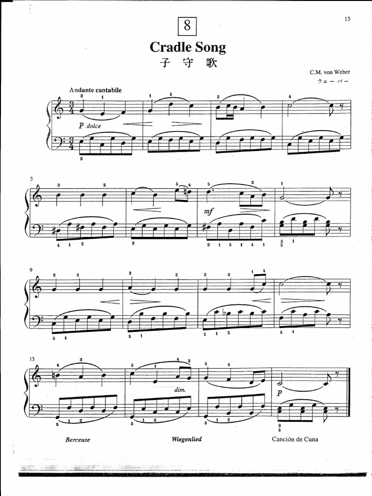 CM Von Weber - Cradle Song | PDF