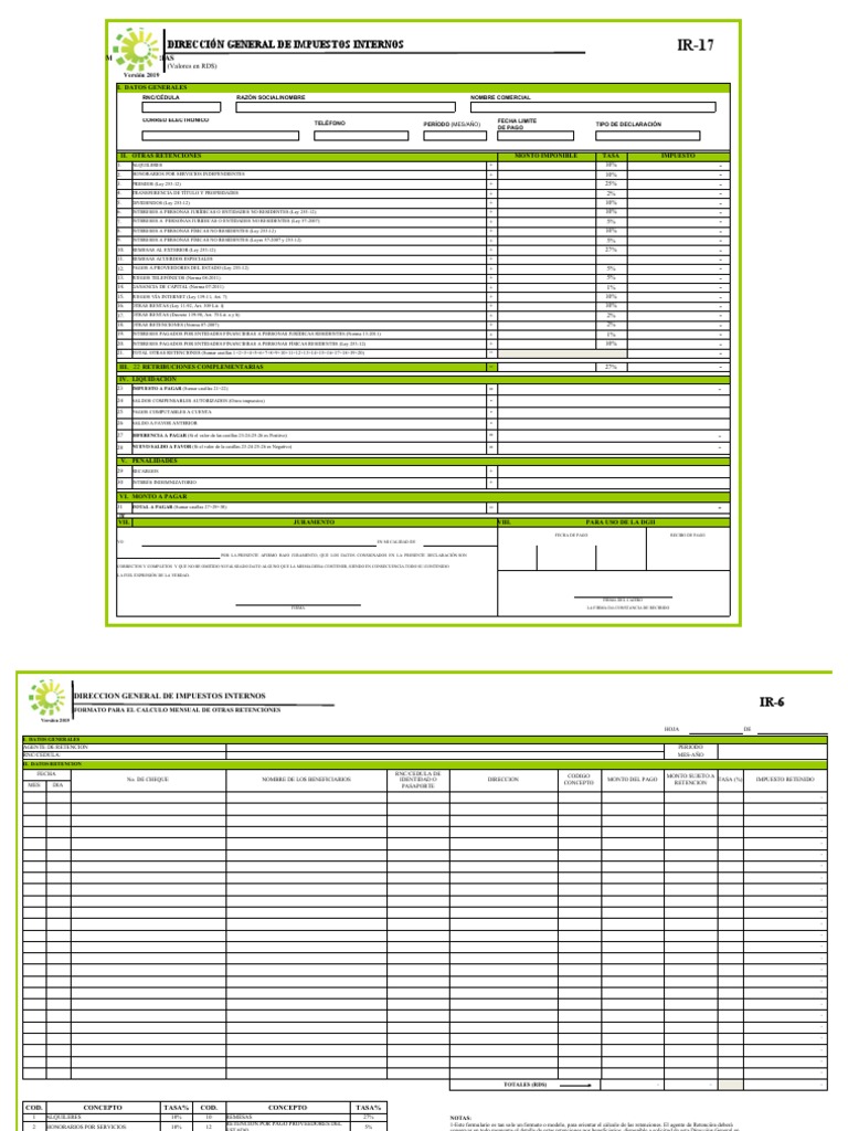 Formulario Ir-17-2019 Declaracion Jurada Otras Retenciones | PDF