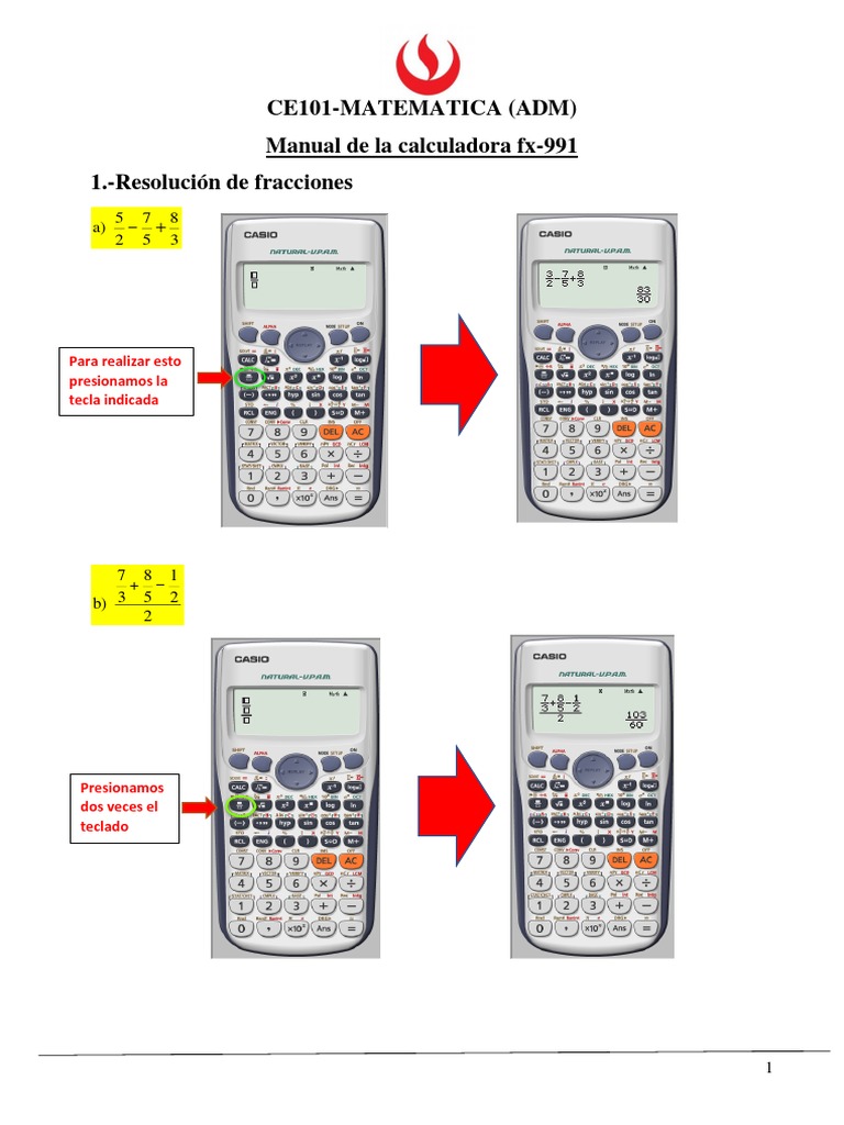 CE101-Manual de Calculadora fx-991 Upc | PDF