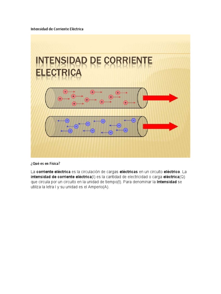 Definición de Intensidad de Corriente | PDF