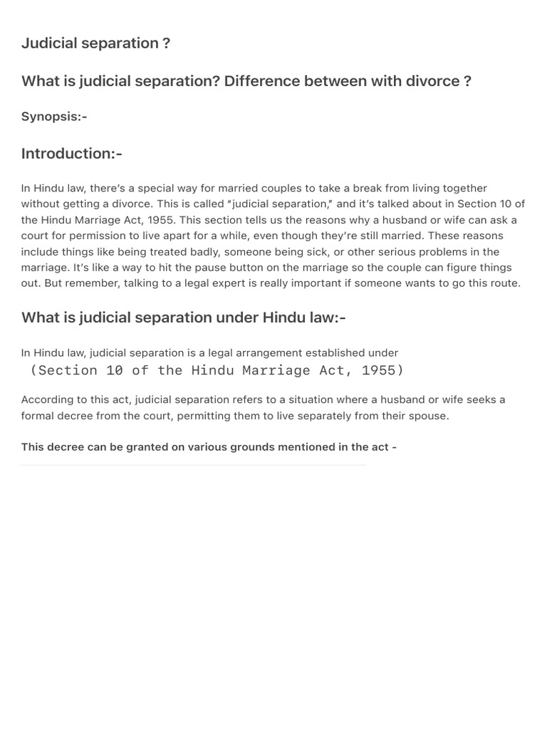 Judicial Separation ? | PDF | Marriage | Divorce