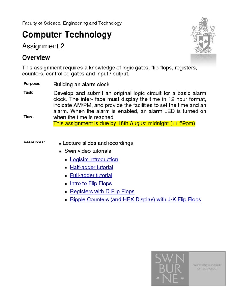 Build a Logic Circuit Alarm Clock | PDF | Teaching Methods & Materials ...