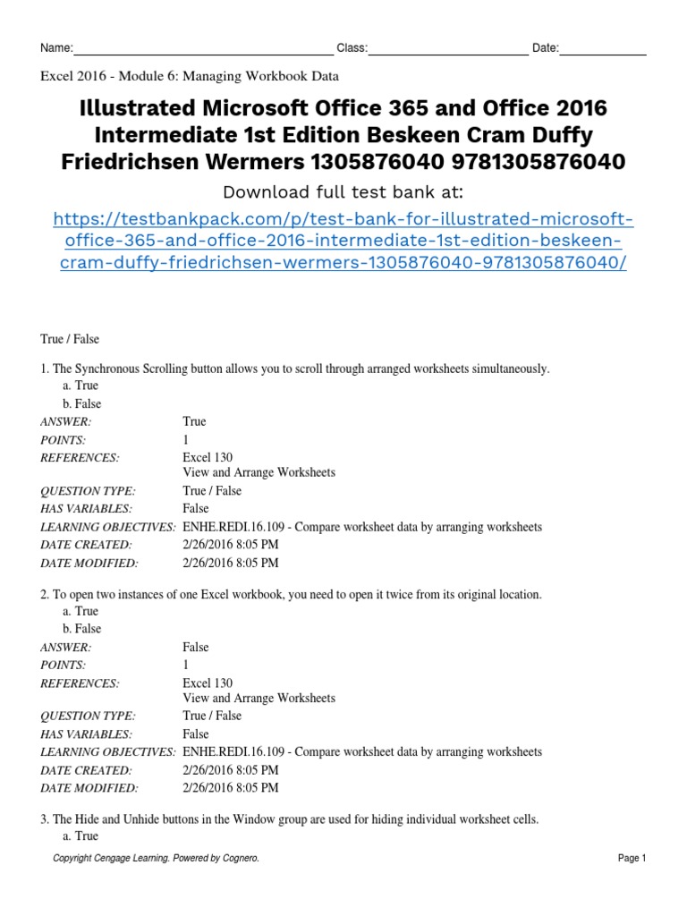 Illustrated Microsoft Office 365 and Office 2016 Intermediate 1st ...