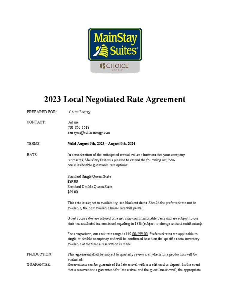 LNR RATE AGREEMENT Colter Energy | PDF | Economies