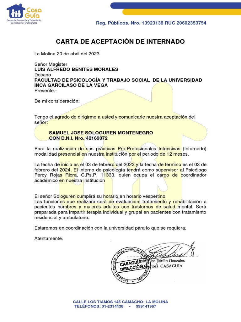 3. Carta aceptación (ejemplo) | PDF