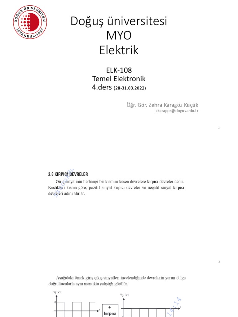 Temel Elektronik 4.ders | PDF