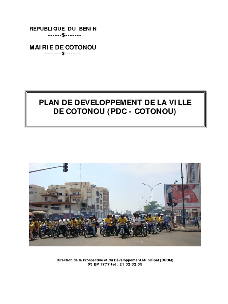 Plan de D Veloppement de La Ville de Cotonou (PDC - Cotonou) | PDF | Finance et gestion monétaire