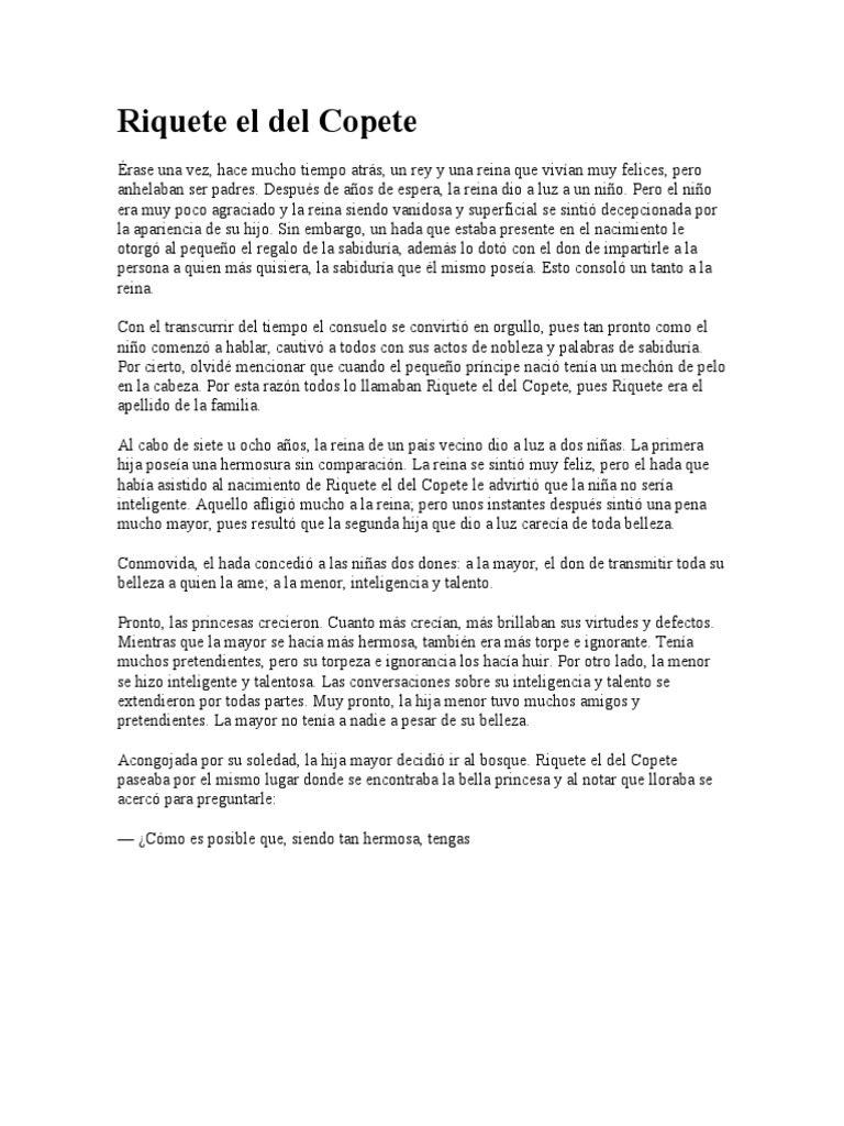 Riquete El Del Copete | PDF