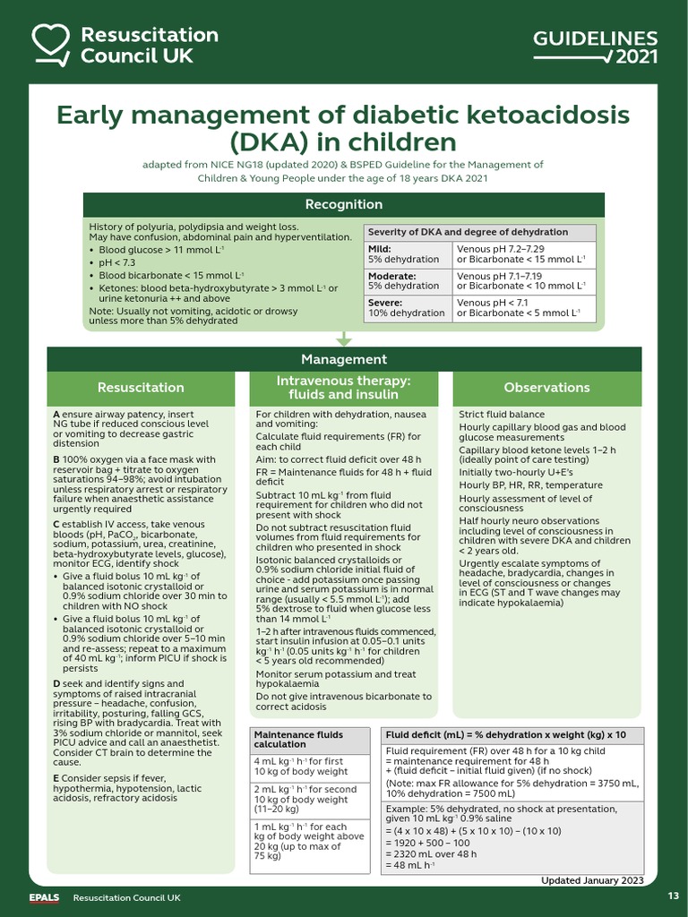 EPALS DKA Flowchart Jan 23 V4 | PDF | Diabetes | Causes Of Death