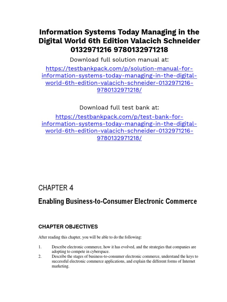 Information Systems Today Managing in The Digital World 6th Edition ...