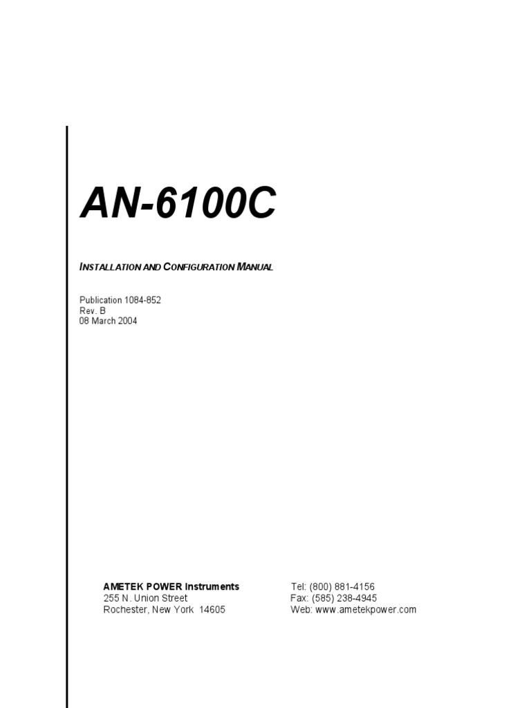 An 6100c Manual | PDF