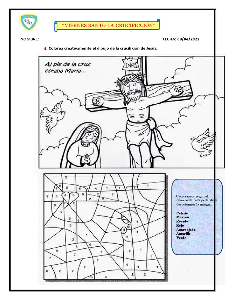Dibujo para Colorear: Crucifixión de Jesús | PDF
